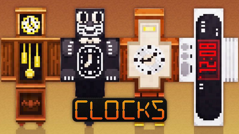 Clocks by 57Digital (Minecraft Skin Pack) - Minecraft Marketplace (via bedrockexplorer.com)