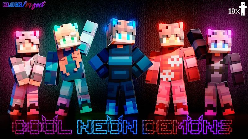 Cool Neon Demons by Block Perfect Studios (Minecraft Skin Pack ...