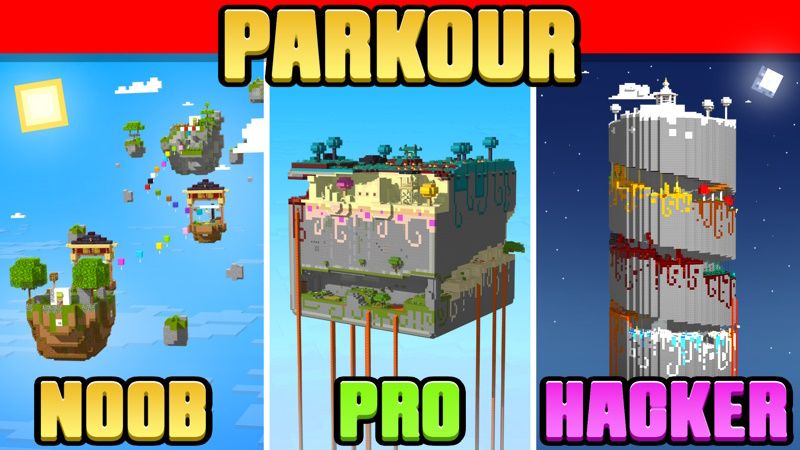 Parkour Noob vs Pro vs Hacker by Pixell Studio (Minecraft Marketplace ...