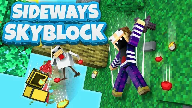 Sideways Skyblock by Giggle Block Studios (Minecraft Marketplace Map ...