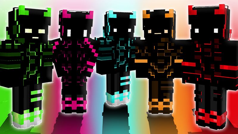 Neon Gamer Demons by The Lucky Petals (Minecraft Skin Pack) - Minecraft ...