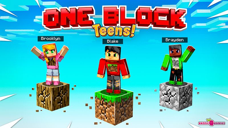 One Block Teens by Razzleberries (Minecraft Skin Pack) - Minecraft ...