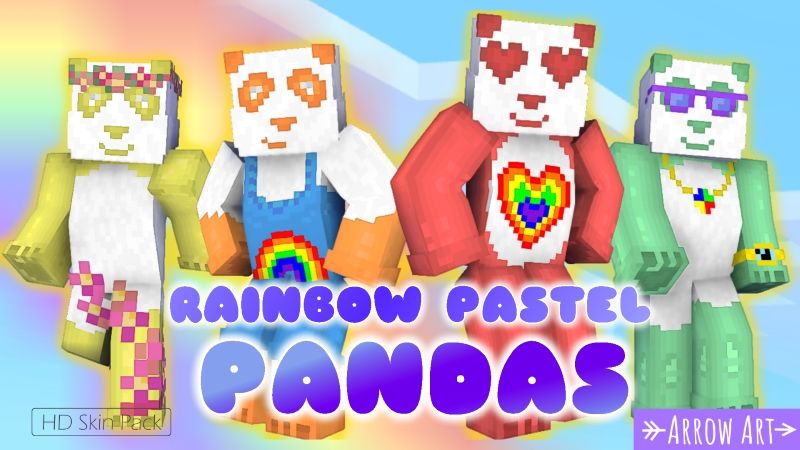 Rainbow Pastel Pandas by Arrow Art Games (Minecraft Skin Pack ...