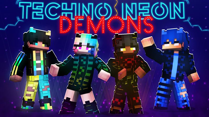 Techno Neon Demons by The Lucky Petals (Minecraft Skin Pack ...