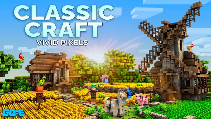 Classic Craft Vivid Pixels by GoE-Craft - Minecraft Marketplace (via bedrockexplorer.com)